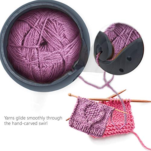 Joyeee Handmade Yarn Bowl, 6.3'' Crafted Wooden Yarn Storage Bowl with Lid Crocheting Knitting Bowl Yarn Holder Gift for Knitting Crochet Enthusiasts