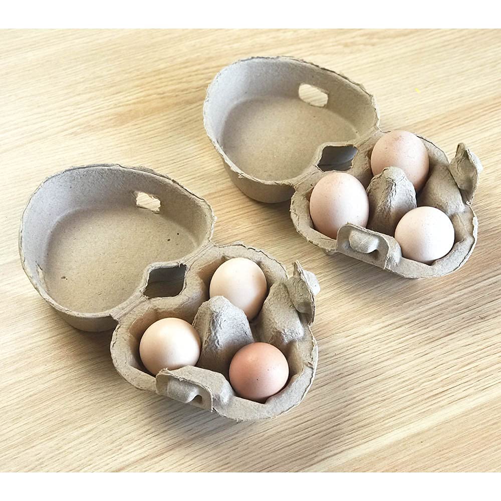 Heidi 3 Egg Carton 3-Count Paper Egg Cartons 24 pack Heart Shaped with Egg Carton Label Stickers and Jute Twine 3 cell carton for Backyard Chicken Lover Gifts