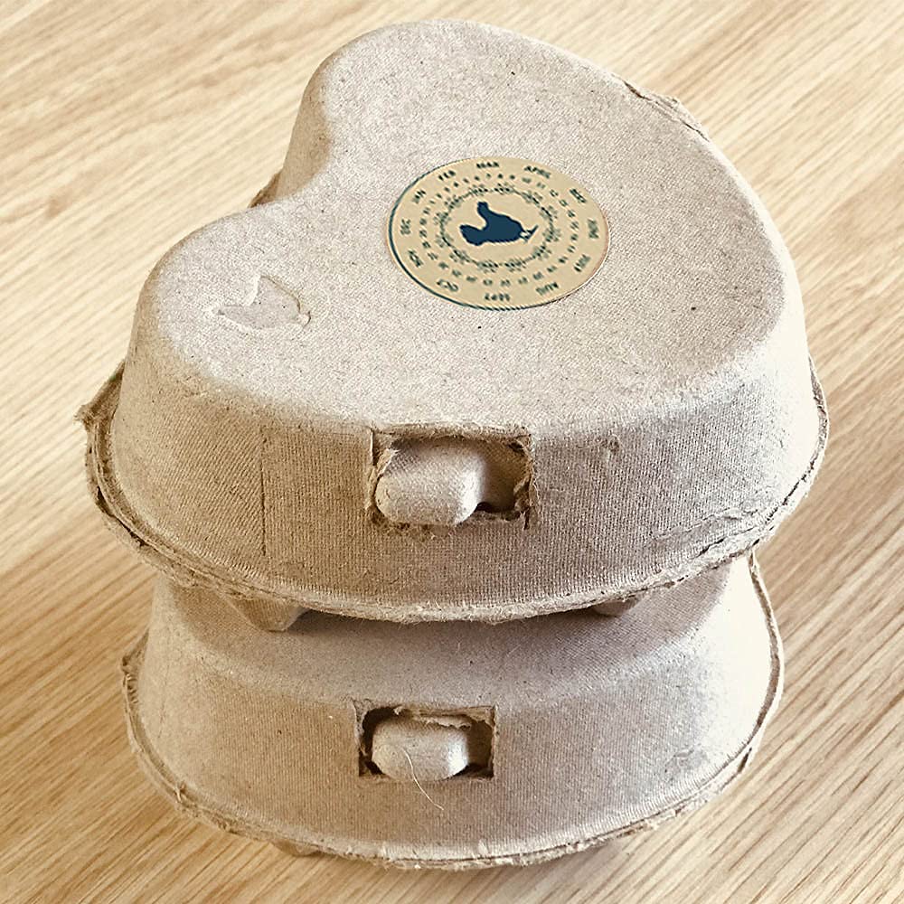 Heidi 3 Egg Carton 3-Count Paper Egg Cartons 24 pack Heart Shaped with Egg Carton Label Stickers and Jute Twine 3 cell carton for Backyard Chicken Lover Gifts