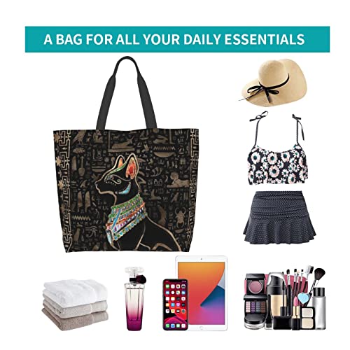 Gelxicu Ancient Egyptian Shoulder Tote Bags Egyptian Casual Bag Hieroglyphs Shoulder Handbags Bags