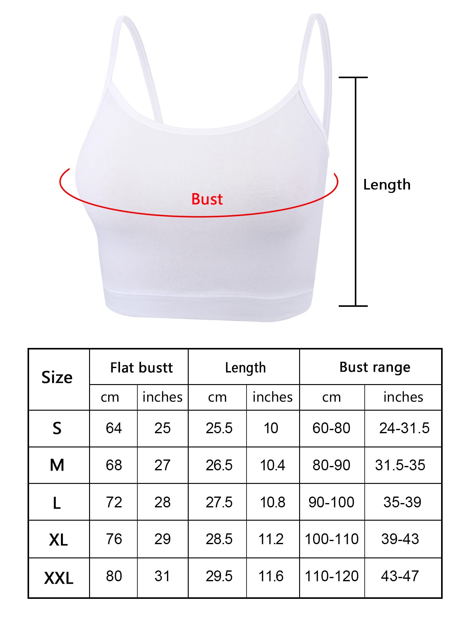 3 Pieces Spaghetti Strap Tank Camisole Top Crop Tank Top for Sports Yoga Sleeping (Black, White, Grey, S)