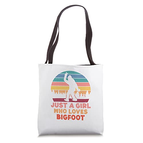 Just a Girl Who Loves Bigfoot Girls Big Foot Sasquatch Tote Bag
