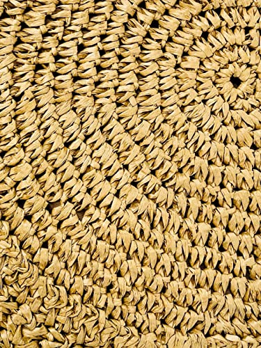Seamido Straw Bag Handwoven Beach Bags Corn Straw Tote Woven Shoulder Bag For Women (Khaki)
