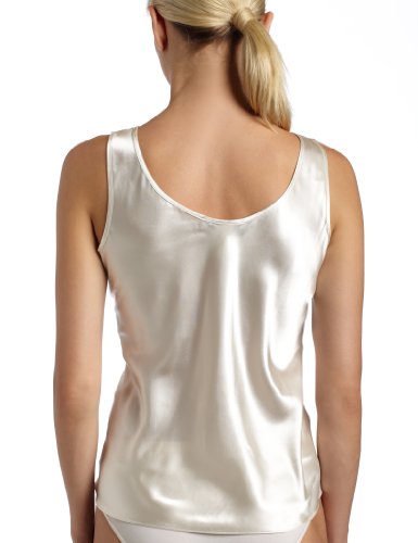 Women’s Satin Charmeuse Tailored Tanktop camisole, Ivory, X-Large