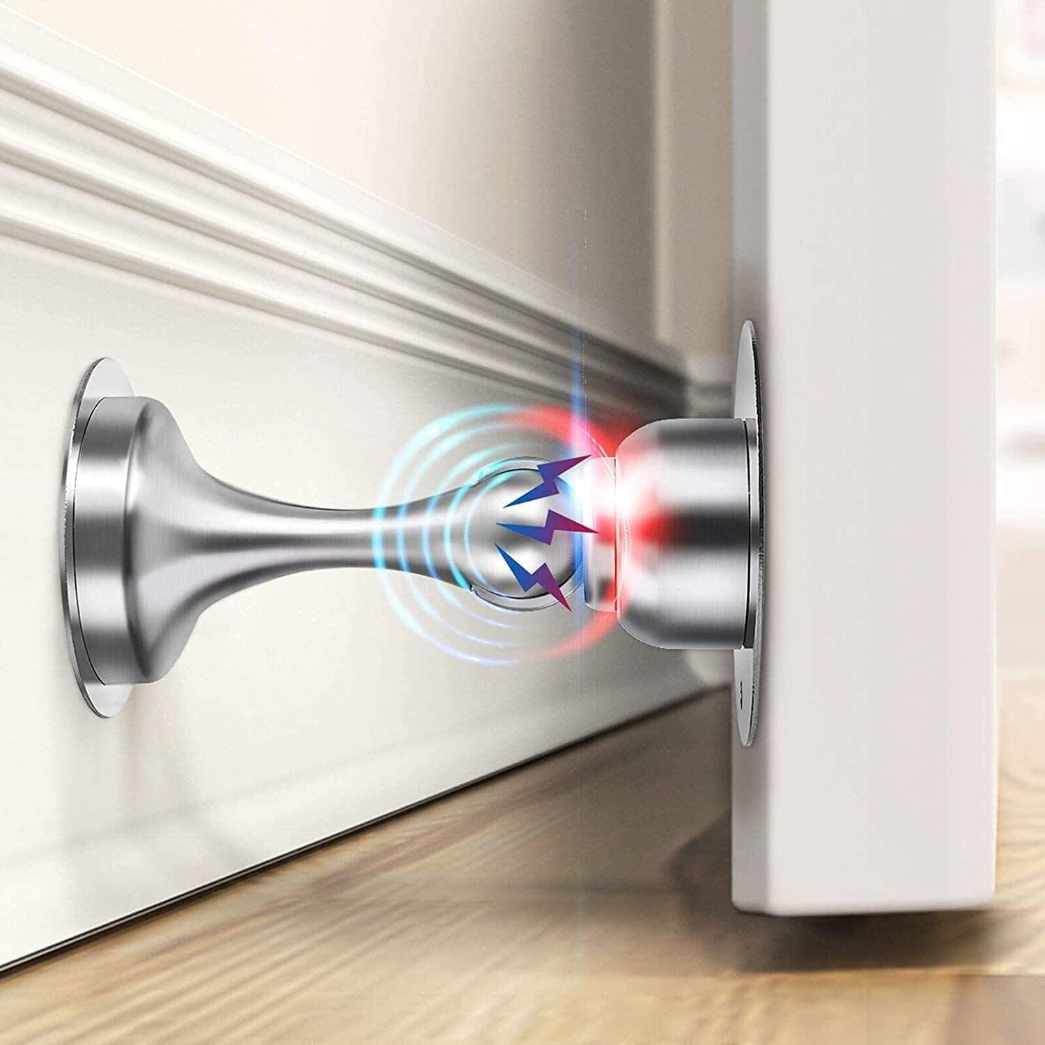 Door Stopper, 2 Pack Magnetic Door Stops Catch, Door Magnetic Catch Stainless Steel, No Need to Drill - 3M Double-Sided Adhesive Tape, Keep Your Door Open, 2 Pack for Wide Doors