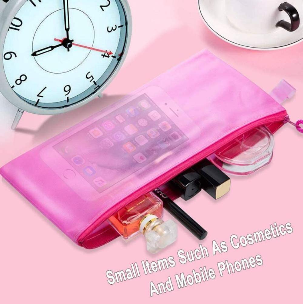 JM-capricorns 36pcs 9 x 4-1/2 inches Big Capacity Waterproof Plastic Double Layer Zipper File Bags zipper pouches Invoice Pouches Bill Bag Pencil Pouch Pencil Case Pen Bag (10 Colors)
