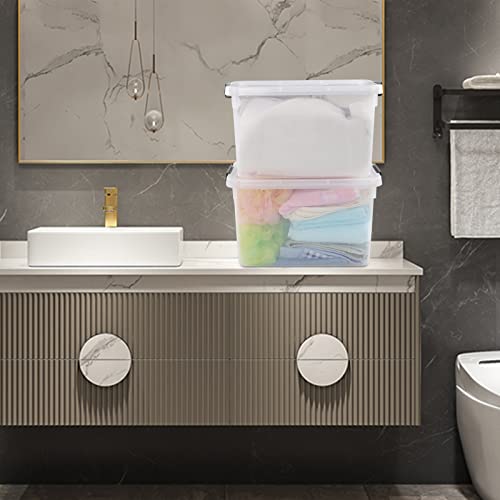 Bblina 10 Liters Clear Storage Boxes, Plastic Organizer Tote Bins Set of 6