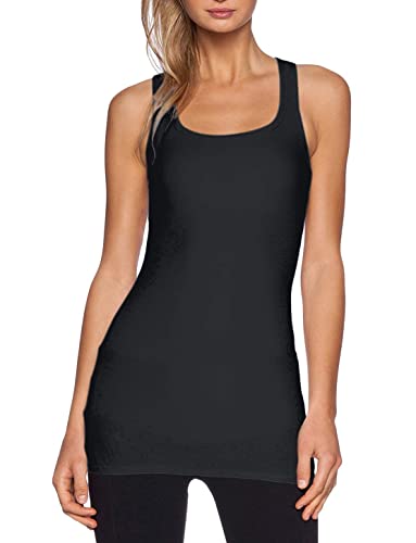 TAIPOVE Long Tank Tops for Women Cotton Layering Racerback Extra Long Camisole Activewear 3packs