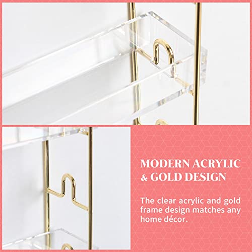 J JACKCUBE DESIGN 4 Tier Gold Nail Polish Organizer Ledge Shelf Rack, Wall Mounted Floating Storage Display Shelves for 56 Bottles Organizer Nail Polish Makeup Essential Oil Stand- MK488B