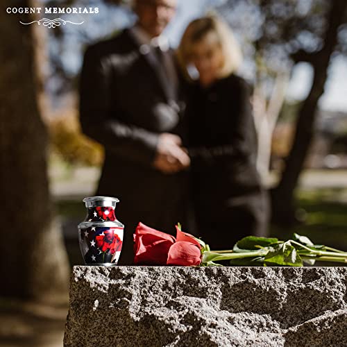Mini Urn w/Velvet Bag, Funnel, Box – Memorial Funeral Urn Ashes Keepsake for Humans & Pets – Beautiful Cremation Urns - Aluminum Keepsake Urns for Human Ashes & Pets - Decorative Urns for Home Décor