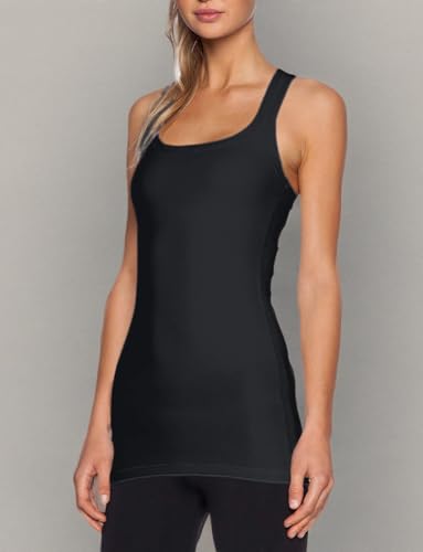 TAIPOVE Long Tank Tops for Women Cotton Layering Racerback Extra Long Camisole Activewear 3packs