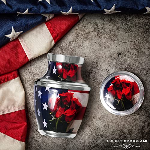 Mini Urn w/Velvet Bag, Funnel, Box – Memorial Funeral Urn Ashes Keepsake for Humans & Pets – Beautiful Cremation Urns - Aluminum Keepsake Urns for Human Ashes & Pets - Decorative Urns for Home Décor