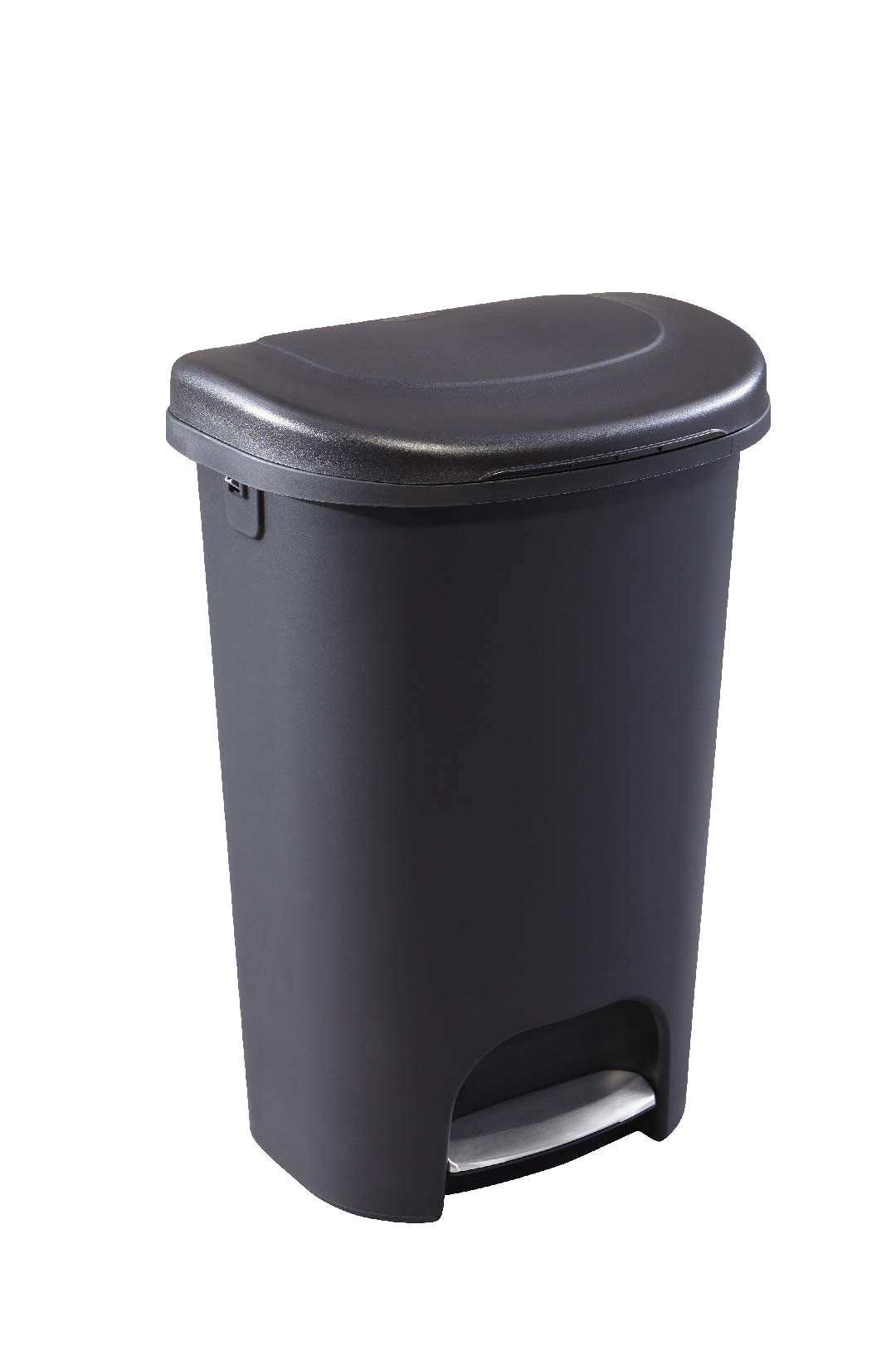 Rubbermaid Classic 13 Gallon Premium Step-On Trash Can with Lid and Stainless-Steel Pedal, Black Waste Bin for Kitchen