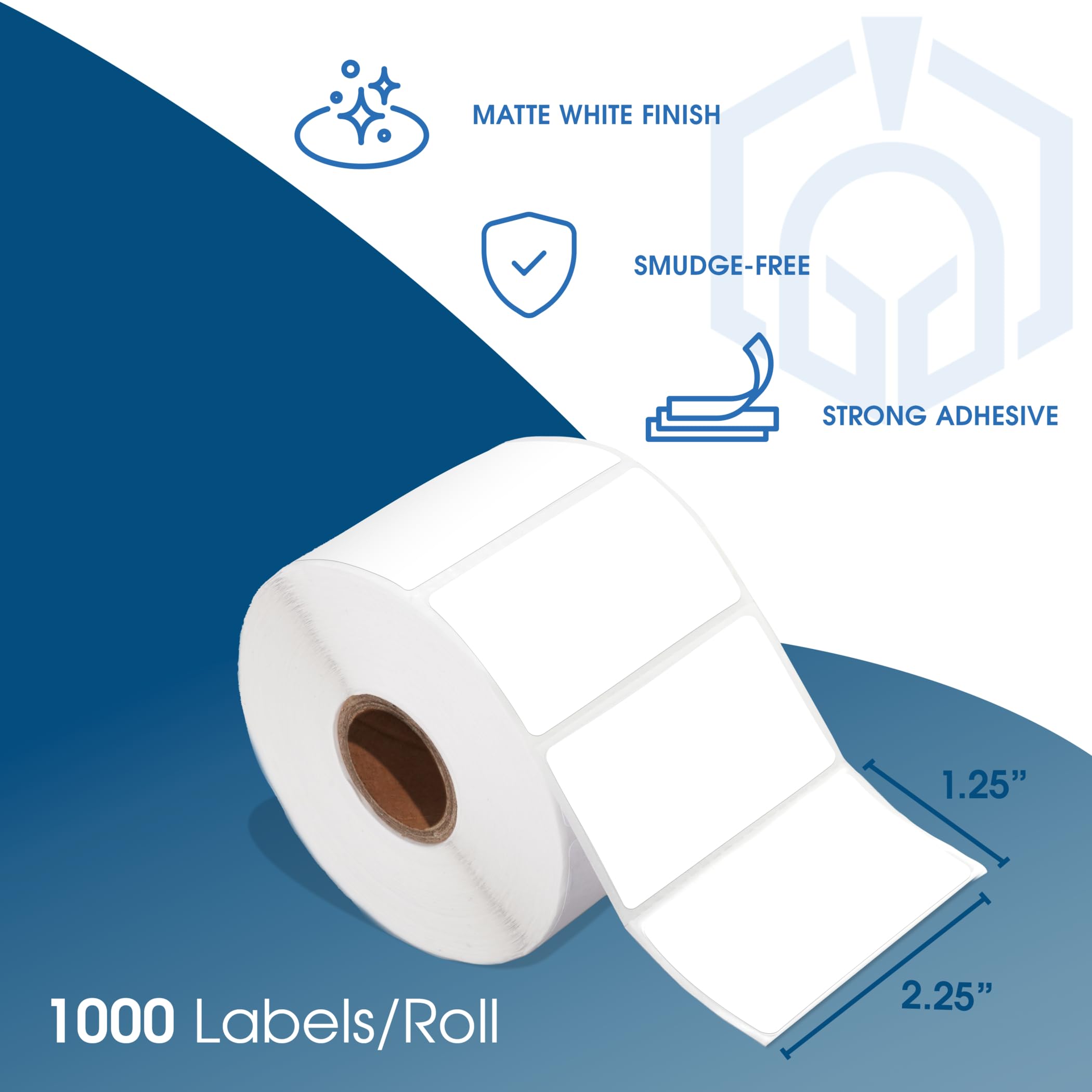 2.25" X 1.25β Direct Thermal Labels, Perforated Barcode Address Labels, Compatible with Rollo & Zebra Desktop Printers - 10 Rolls, 1000/Roll