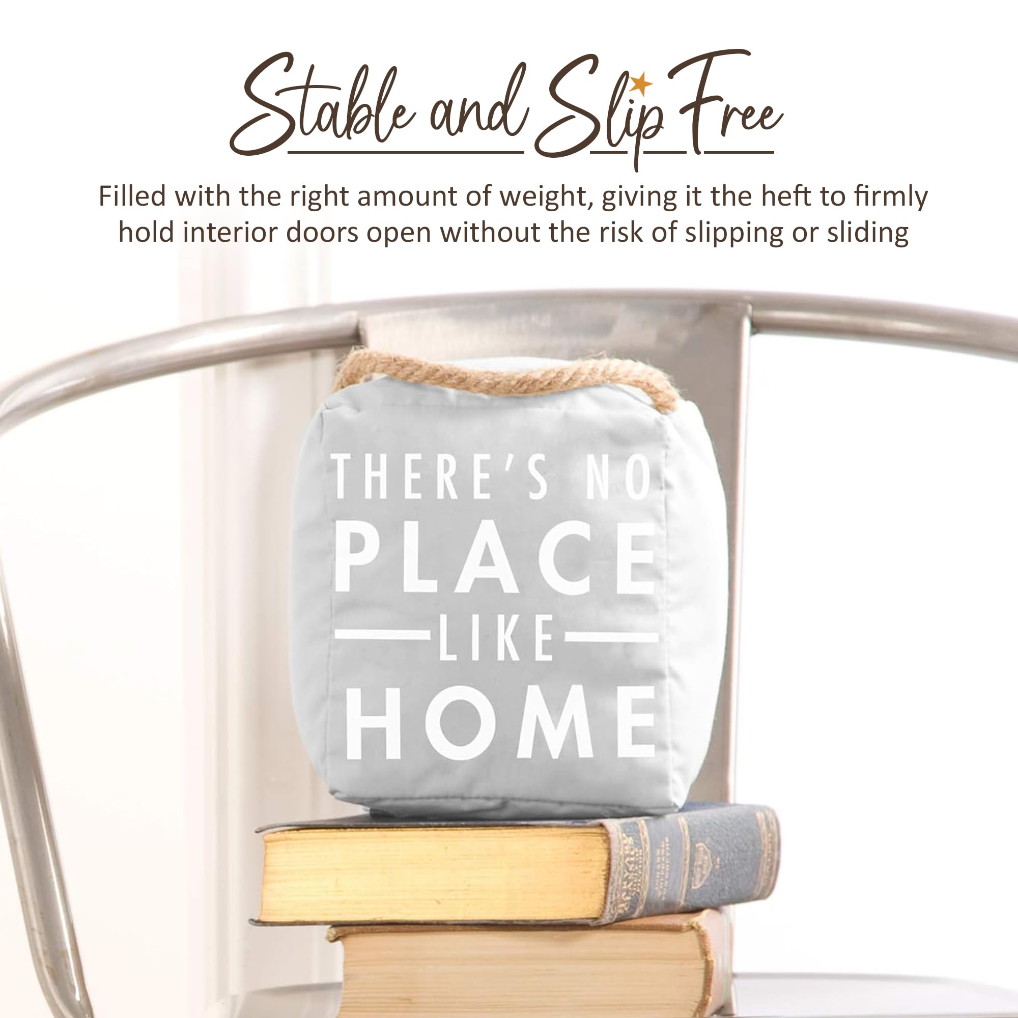 Pavilion Gift Company 72157 No Place Like Home Door Stopper, 5 by 6-Inch , Gray