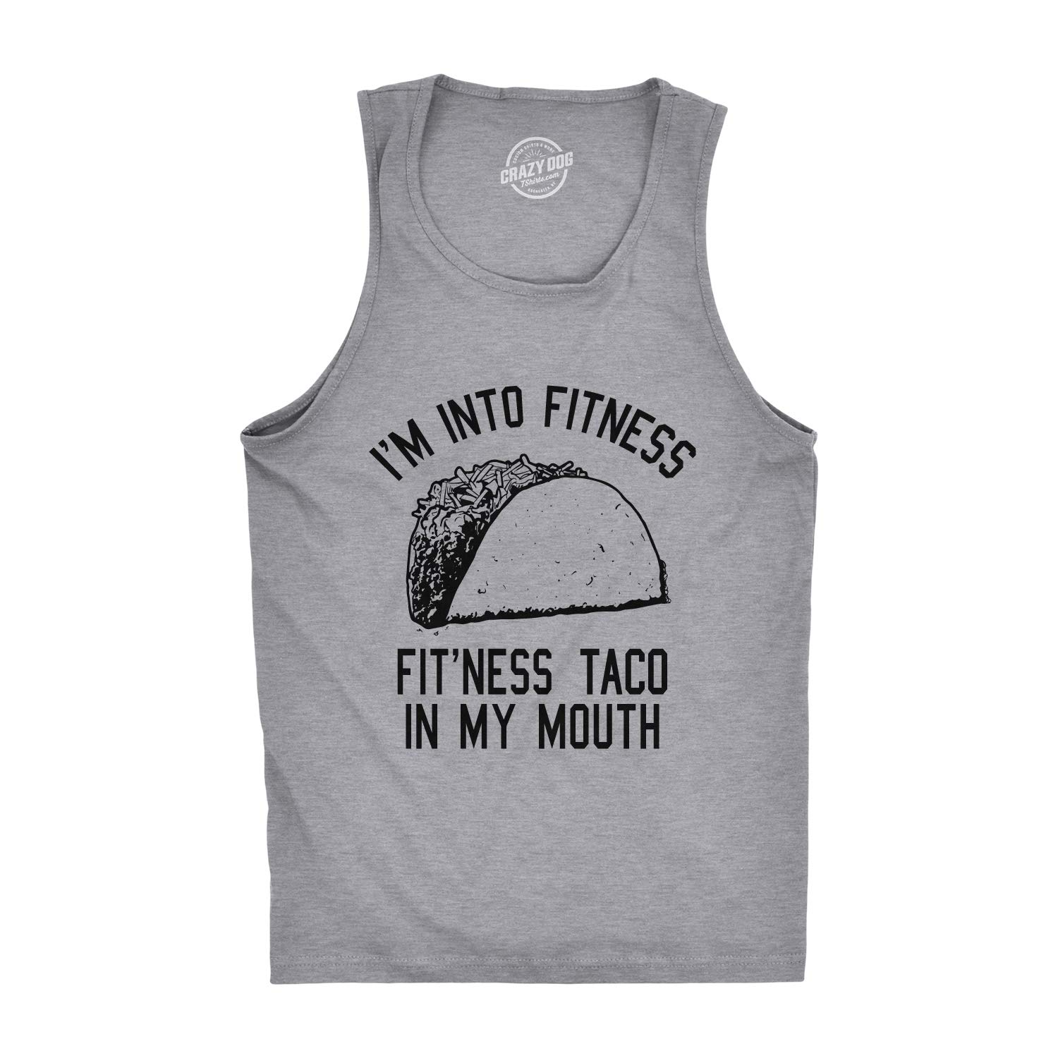 Mens Fitness Taco in My Mouth Tanktop Funny Shirt Funny Workout Shirt Cinco De Mayo Tank Top for Men Cool Fitness Tank Top Novelty Tank Tops for Guys Light Grey 3XL
