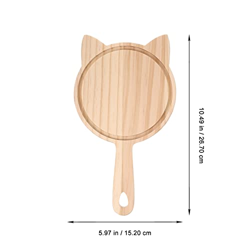 Wooden Cheese Board with Handle Cat Shaped Unfinished Chartuterie Board Chopping Board for DIY Painting 5 Inch (Color : As Shown2, Size : 26.7X15.2X1.5CM)