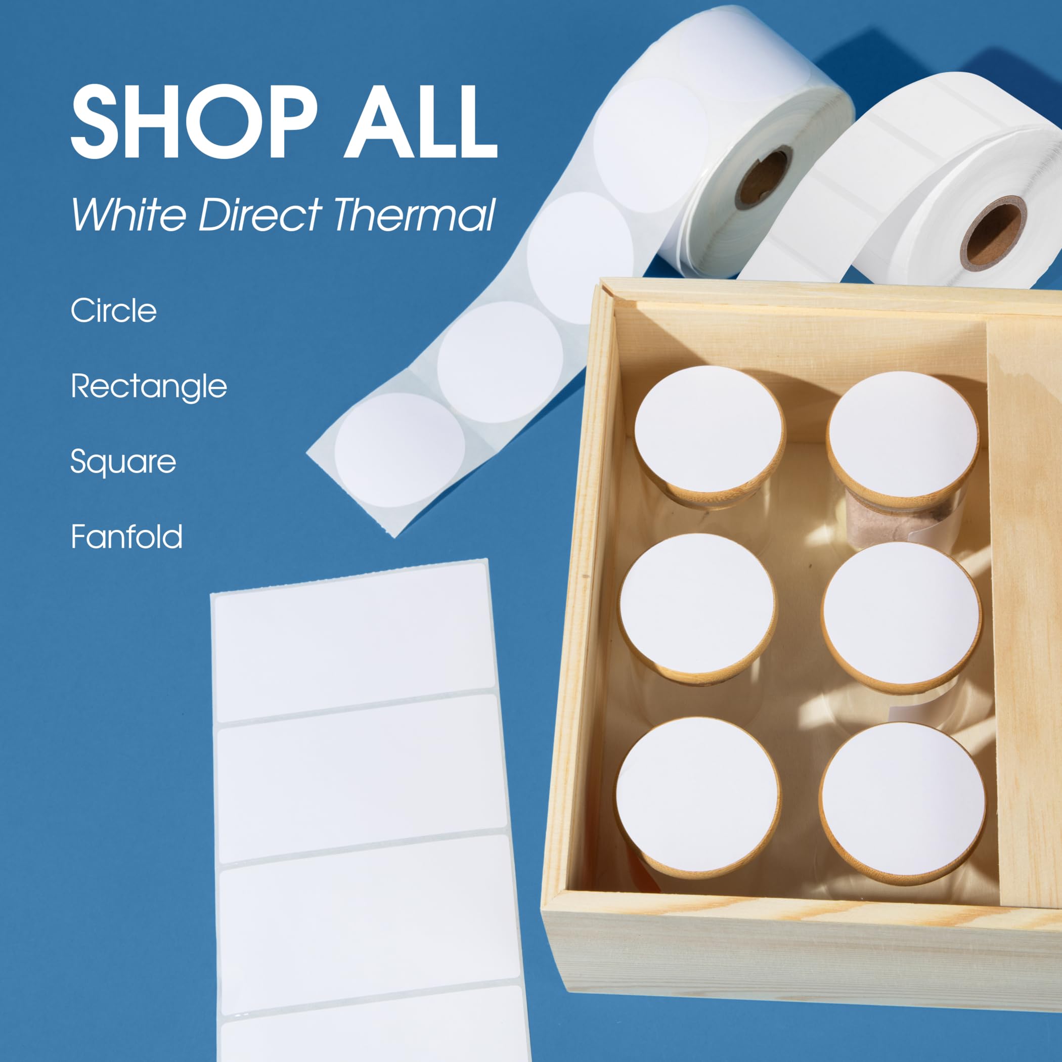 2.25" X 1.25β Direct Thermal Labels, Perforated Barcode Address Labels, Compatible with Rollo & Zebra Desktop Printers - 10 Rolls, 1000/Roll