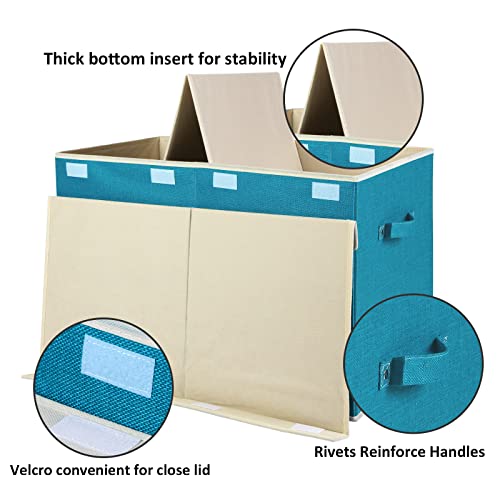popoly Large Toy Box Chest Storage with Flip-Top Lid, Collapsible Kids Storage Boxes Container Bins for Toys, Playroom Organizers, 25"x13" x16"(Linen)