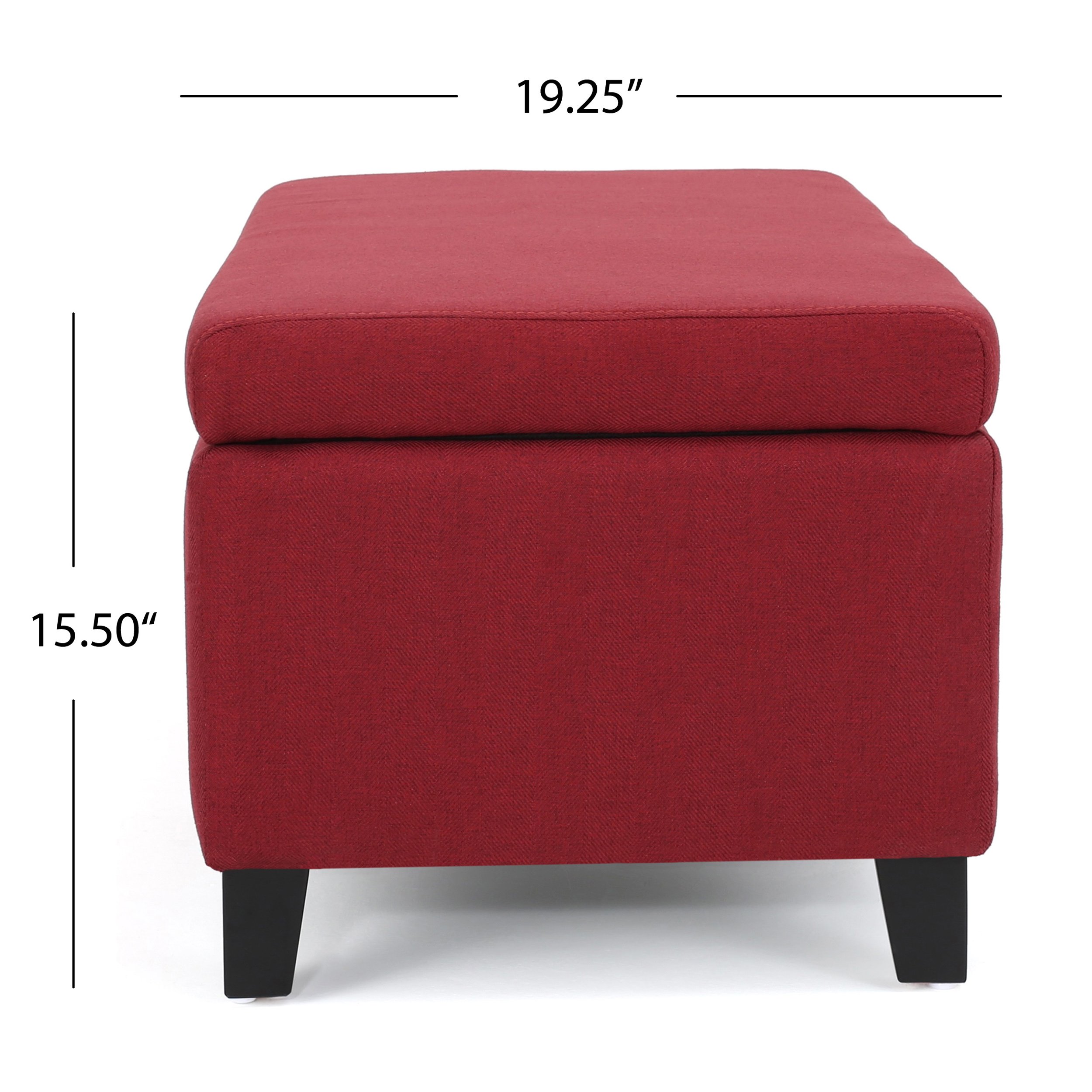 Christopher Knight Home Breanna Fabric Storage Ottoman, Deep Red