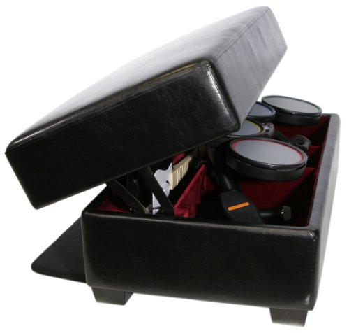 AK Rock Box Gaming and Storage Ottoman with Drum Lift (Black)