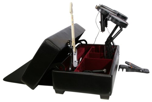 AK Rock Box Gaming and Storage Ottoman with Drum Lift (Black)