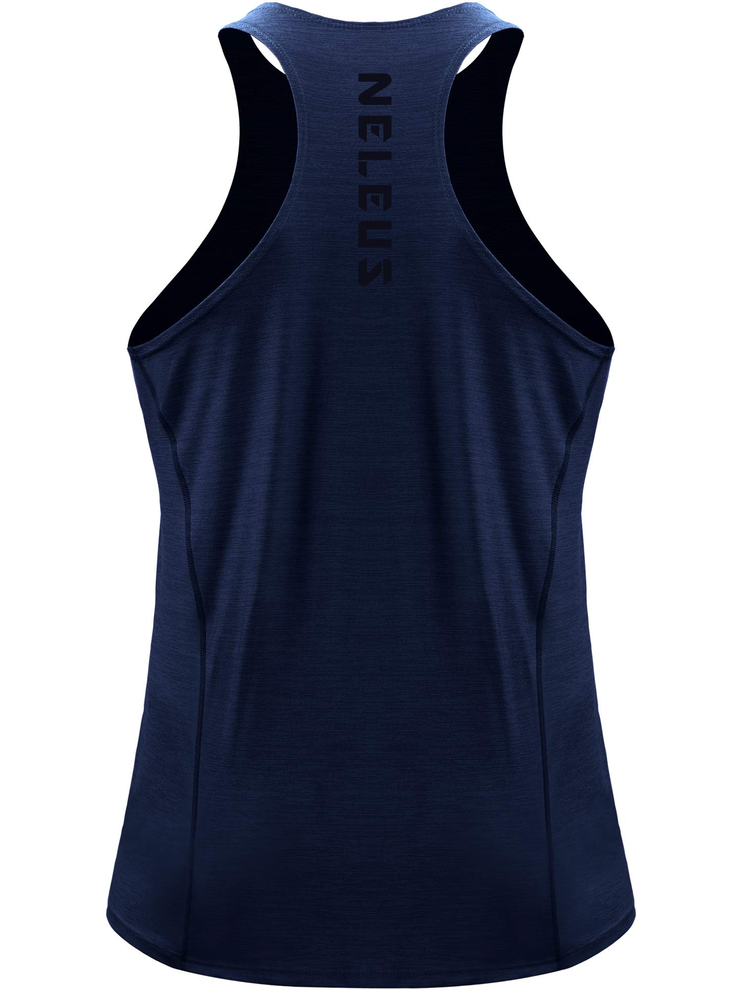 NELEUS Men's 3 Pack Running Tank Tops Dry Fit Muscle Athletic Workout Shirts,5069,Navy,Light Grey,Red,US L,EU XL