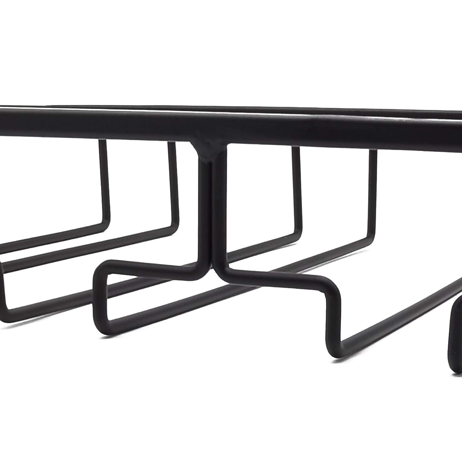 RONYOUNG Wine Glass Holder - Stemware Rack Under Cabinet Metal Wine Glass Holder Glasses Storage Hanger Organizer for Cabinet Kitchen Bar (3 Rows,Black)