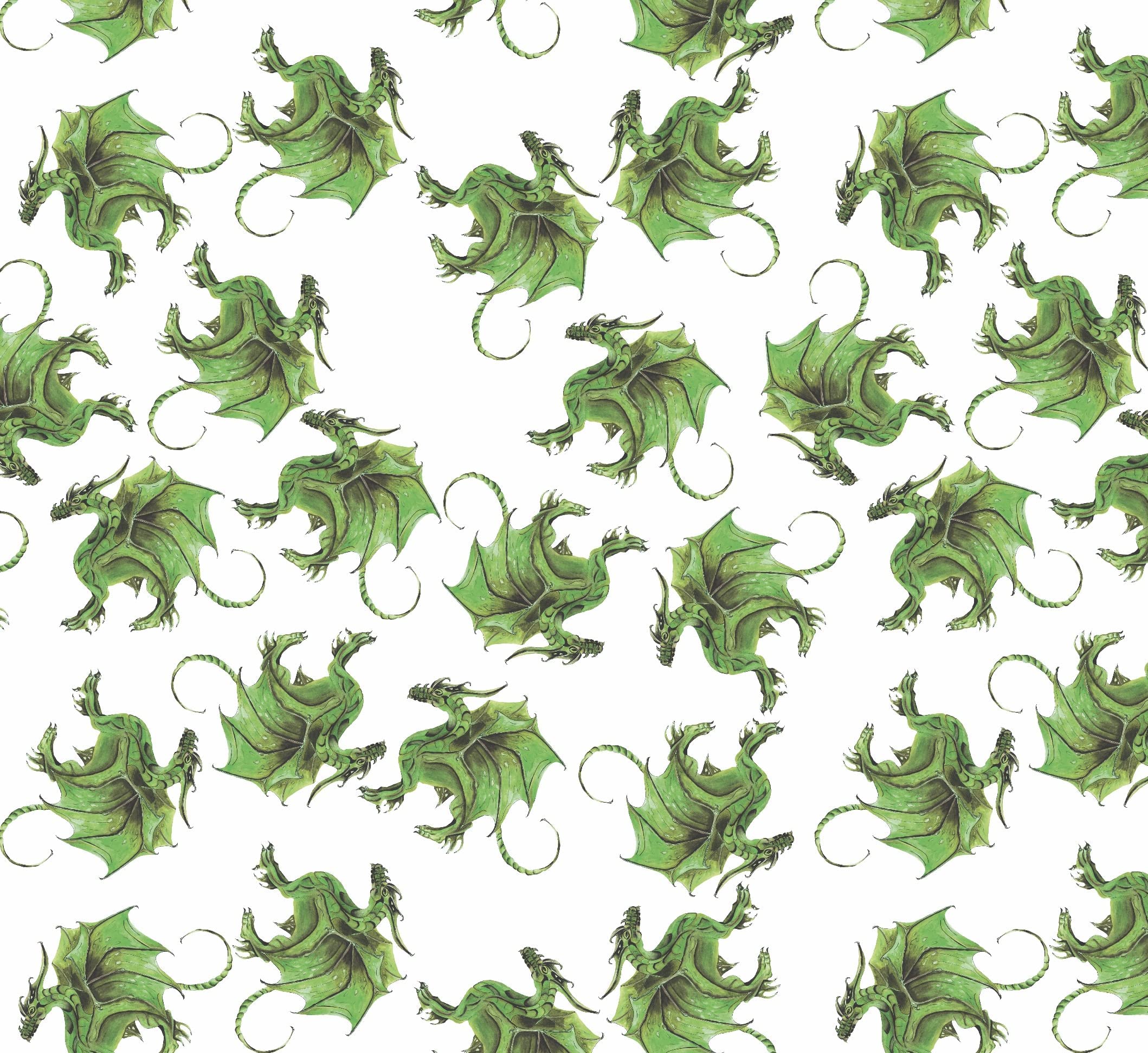 Stesha Party Green Dragon Birthday Wrapping Paper - Folded Flat 30 x 20 Inch (3 Sheets)