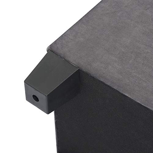 Homy Casa 30'' Storage Ottoman Tufted Velvet Ottoman Bench Upholstered Ottoman with Storage/Lid/Hinge, Modern Foot Rest Stool for Living Room Bedroom Entryway, Grey