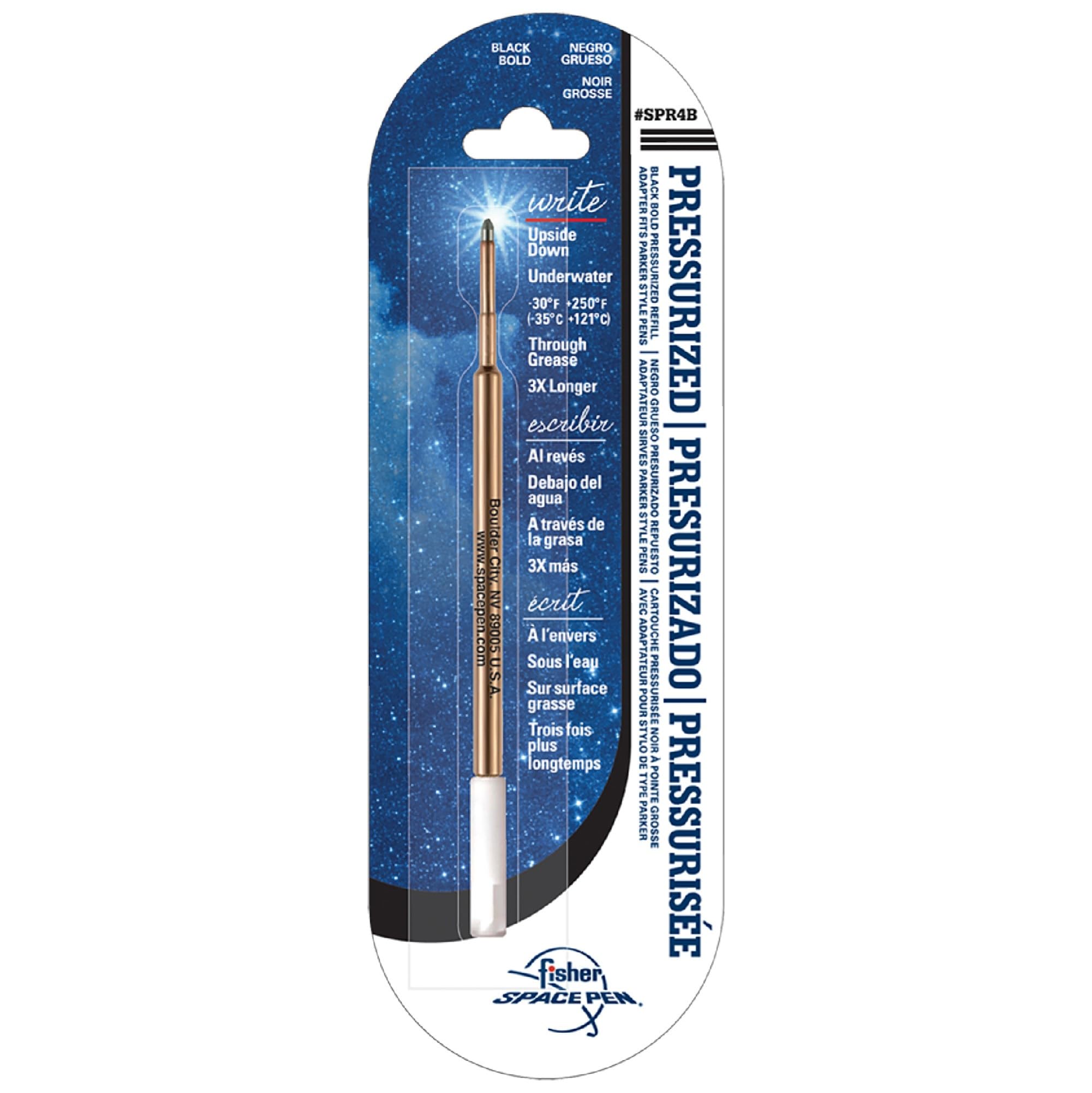 Fisher Space Pen Point Pressurized Refill, Black Bold (SPR4B)
