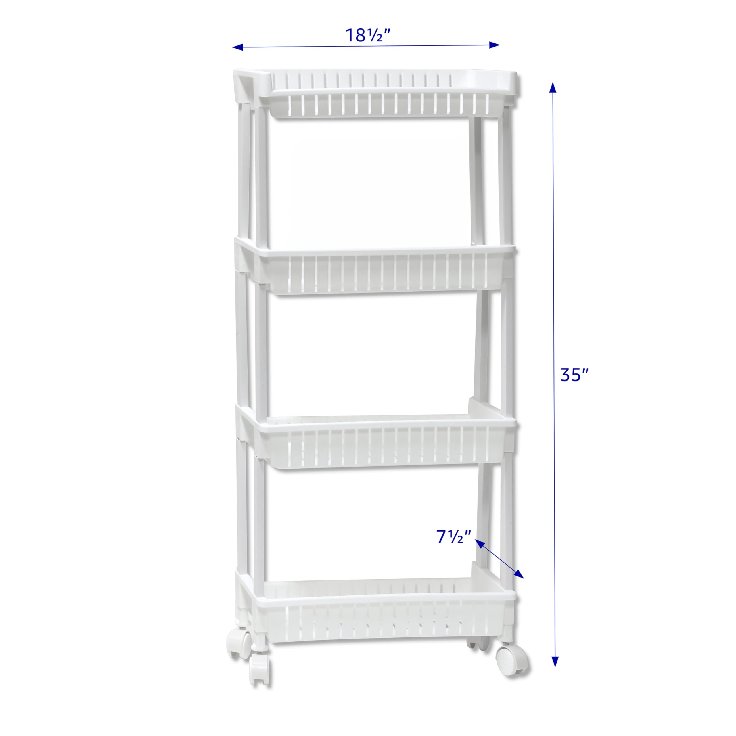 Trademark Innovations Laundry Shelves, 4 Tier, White