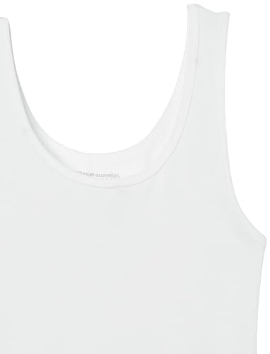 Amazon Essentials Women's Slim-Fit Tank, Pack of 2, White, Medium