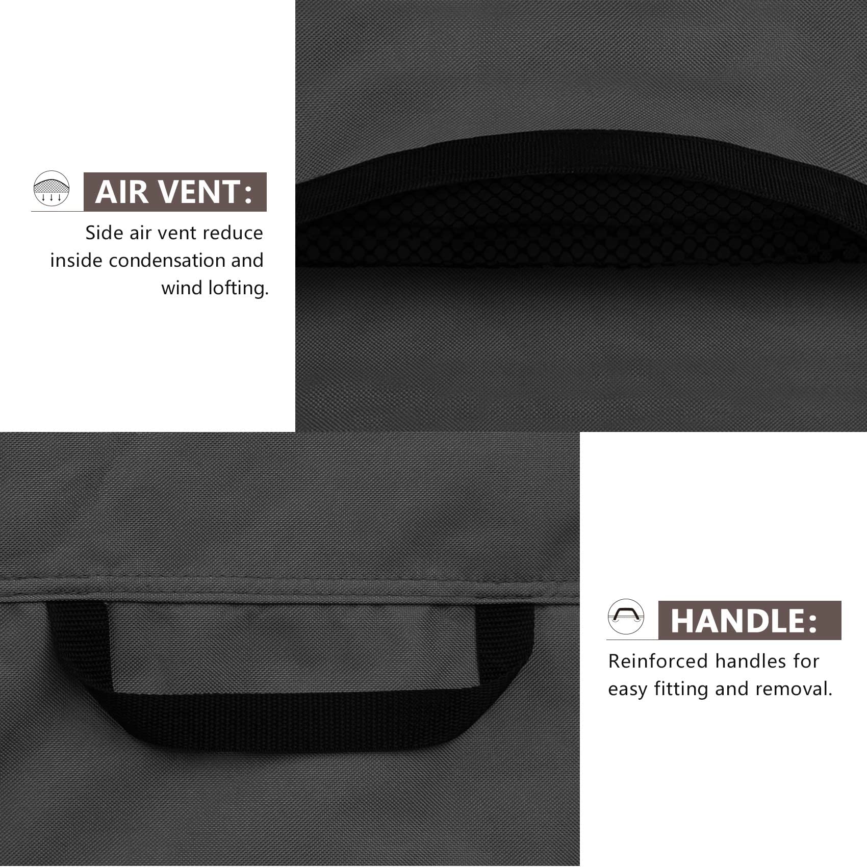 ULTCOVER Waterproof Square Air Conditioner Cover for Outside AC Units Size Upto 34W x 34D x 25H inch, Black