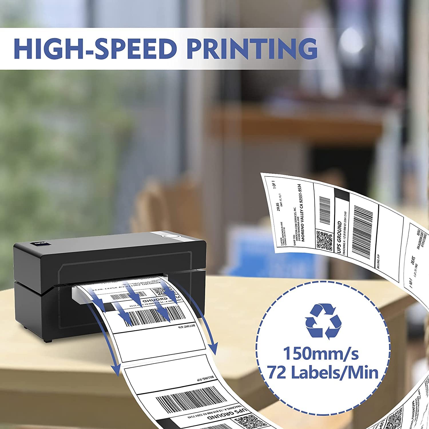 LUFIER 4x6 Label Printer - Commercial Grade Thermal Label Printer for Shipping Packages, Thermal Printer for Shipping Labels Printer Work with USPS UPS FedEx Shopify Ebay Amazon Support Windows & Mac