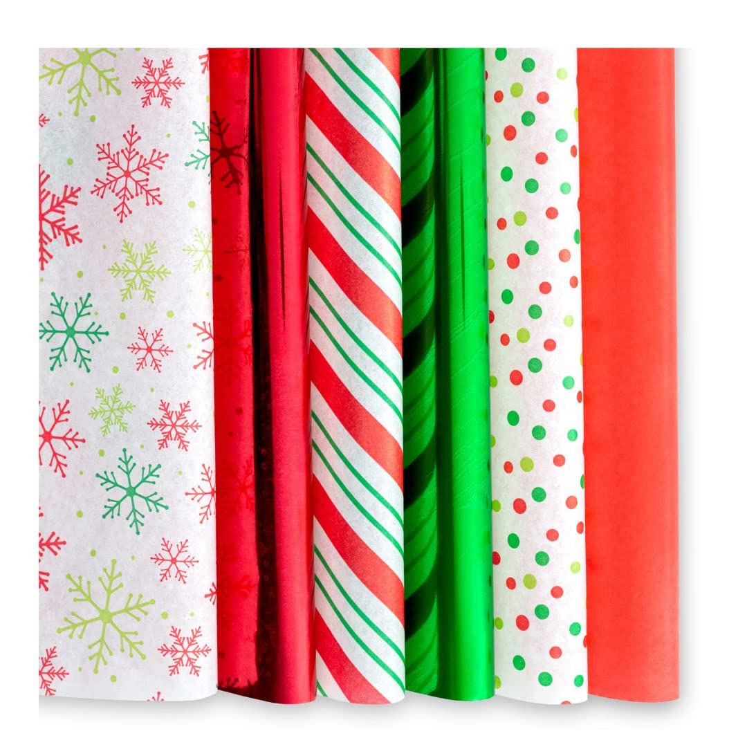 Christmas Tissue Paper for Gift Bags-100 Sheets Bulk Christmas Wrapping Paper- Holiday Tissue Paper Snowflake Shiny Metallic 20"X20" inch Gift Wrapping Holiday Tissue Paper Sheets