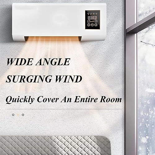 Small Air Conditioner Remote Control,2000W Wall Mounted Conditioner Mini,Cooling & Heating Conditioner with Conditioning Hot Fan,Portable Wall Mounted Ac & Heater Combo for Home Bedroom Office/22