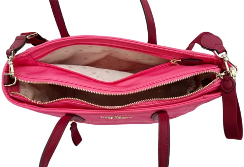 Kate Spade Chelsea Medium Top Zip Satchel Crossbody Nylon Pink Dahli Multi