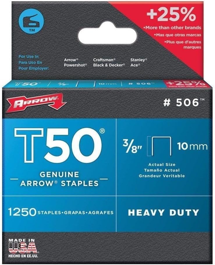 Arrow Fastener 50624SPTP 3/8" T50 Staples