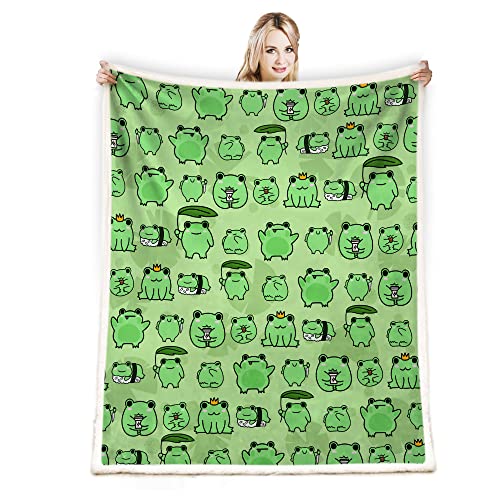 Juirnost Frog Blanket Frog Gifts for Women Frog Gifts for Frog Lovers Soft and Cozy Throw Blanket for Couch Sofa Bed Living Dorm Room Home Decor 50X60inch Soft Warm Lightweight
