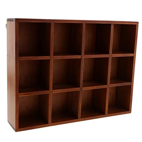 KLKCļ¼ļ¼³ Wall Mounted Shelving Unit with Storage Shelf with 12 Compartments , Brown