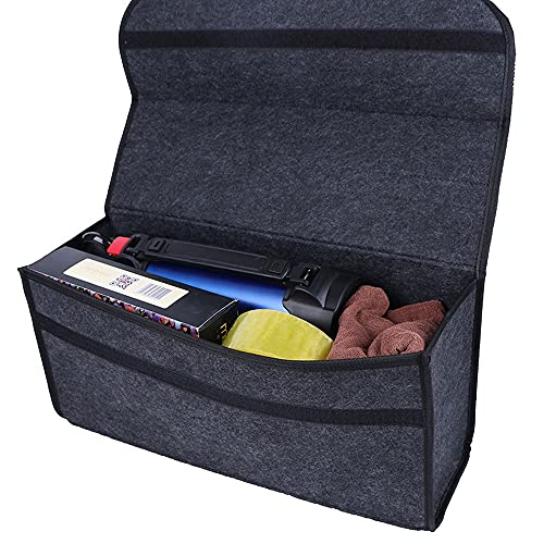 Car Trunk Storage Felt Cloth Foldable Finishing Box Organizer in The Car Multifunctional Durable Storage Box Auto Accessories (Grau)