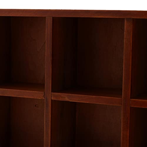 KLKCMS Wall Mounted Shelving Unit with Storage Shelf with 12 Compartments , Brown