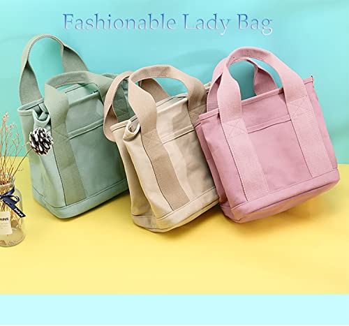 Canvas Tote Handbag for Women Large Capacity Crossbody Bag Satchel Handbags Multi-Pocket Tote Hand Bag Vintage Shoulder Strap Blue