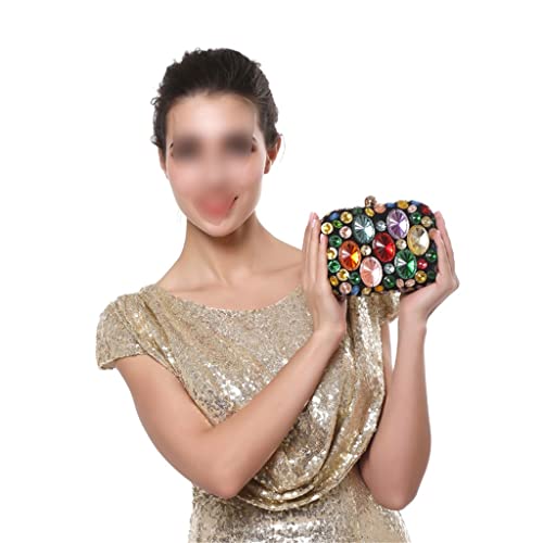 MXIAOXIA Acrylic Beaded Women Evening Bags with Chain Shoulder Small Purse Day Clutches for Wedding Party Dinner Evening Bags