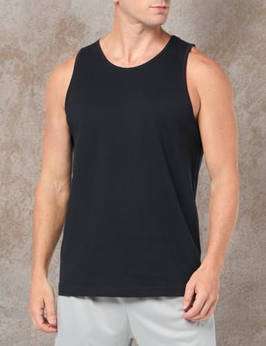 Amazon Essentials Men's Tank Top, Regular-Fit Undershirt, Black, XX-Large