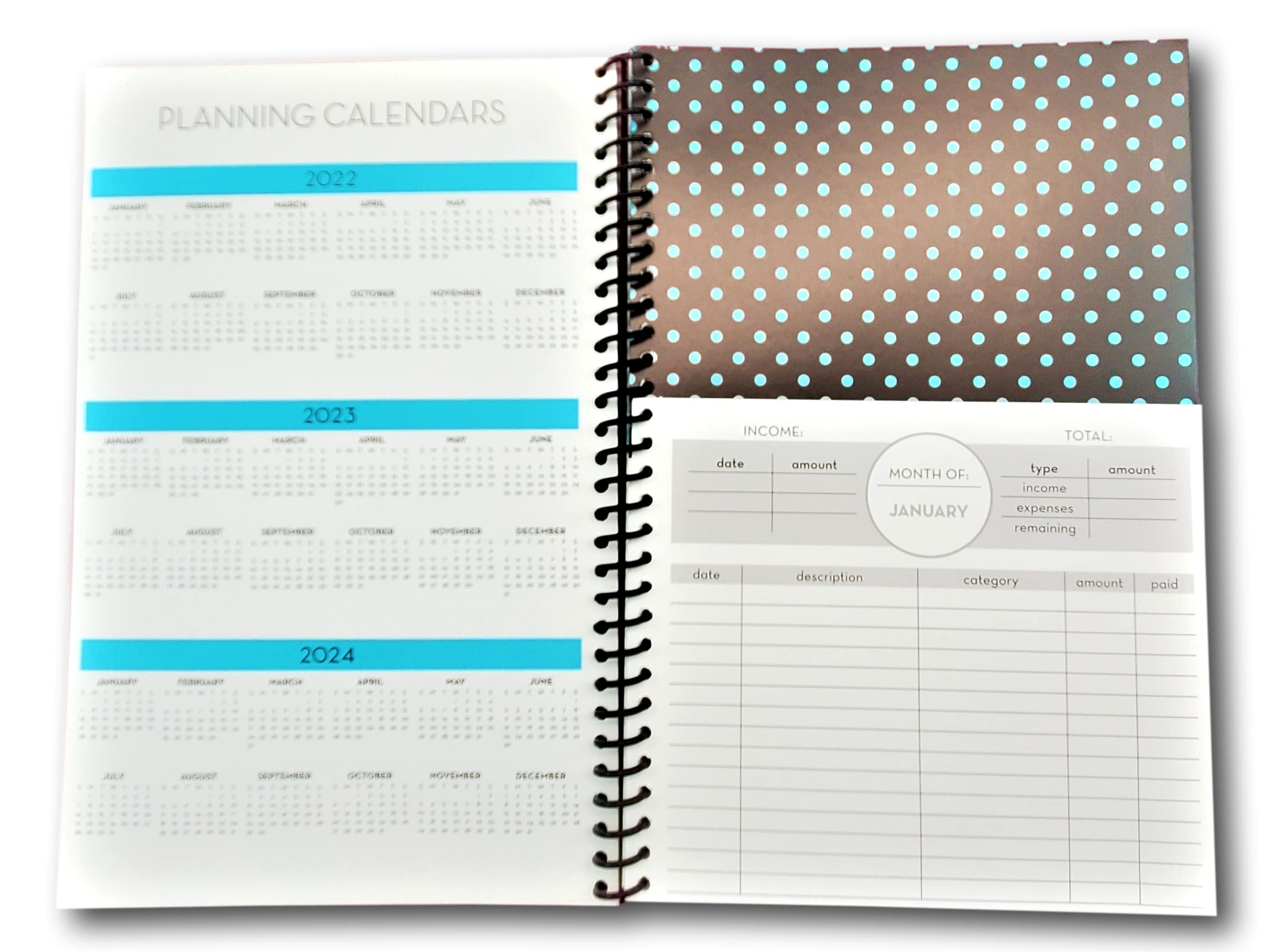 Dolgencorp Home Finance & Bill Organizer with Pockets (Dark Blue Scallops), 7 inches X 10 inches