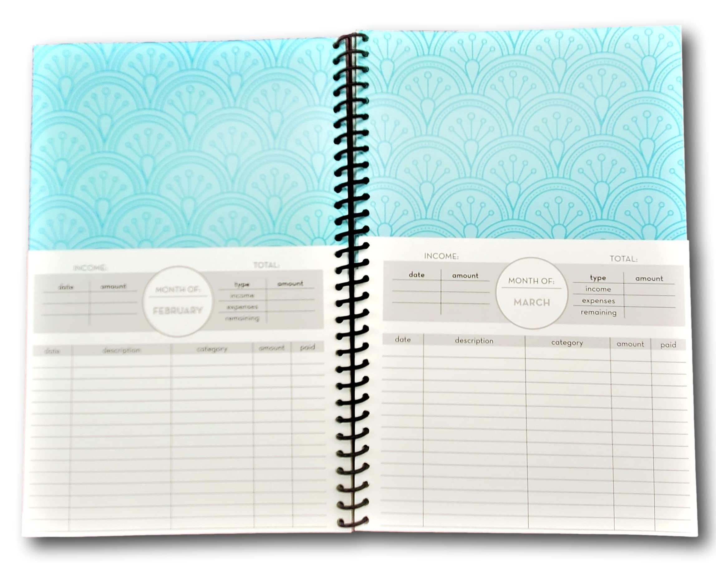 Dolgencorp Home Finance & Bill Organizer with Pockets (Dark Blue Scallops), 7 inches X 10 inches