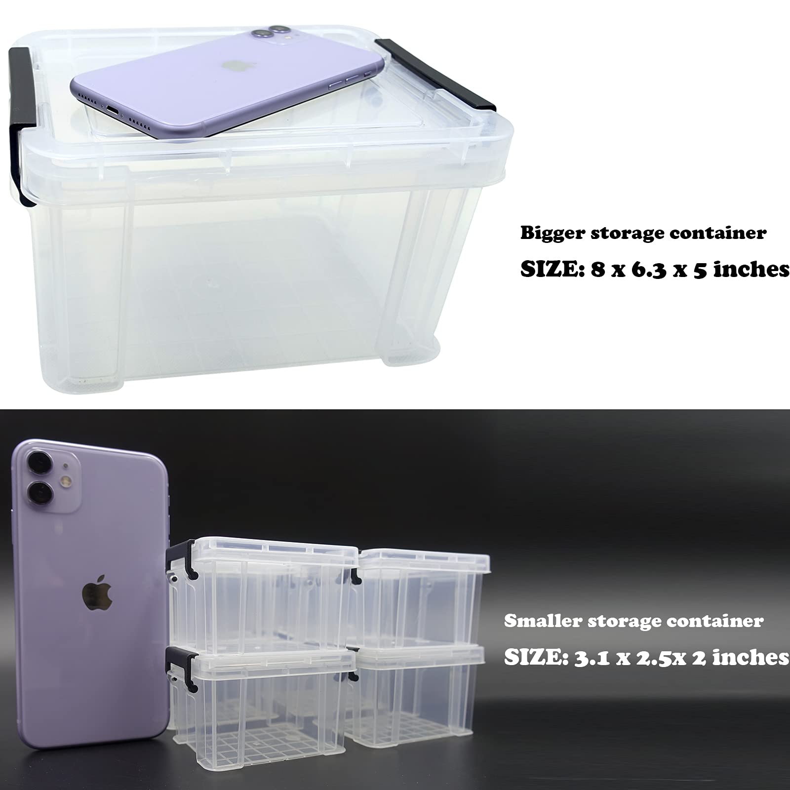 Mini Storage Bins with Lids, Bead Organizer Boxes, Plastic Craft Storage Containers - 9 Boxes