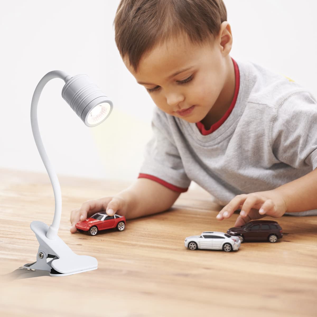 EAGLOD LED 3 Brightness Clamp Light,Portable Clip Light LED Lamp, USB Plug Clip on Desk Lamp ,360°Flexible Gooseneck Night Reading Light,Desk/Table Bedside Headboard,Nail Art ,Tattoo Lamp,